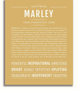 Marley (male) | Name Art Print – Name Stories