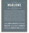 Marlowe Personalized Name Meaning Art Prints – Name Stories