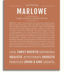 Marlowe Personalized Name Meaning Art Prints – Name Stories