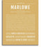 Marlowe Personalized Name Meaning Art Prints – Name Stories