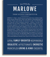 Marlowe Personalized Name Meaning Art Prints – Name Stories
