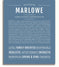 Marlowe Personalized Name Meaning Art Prints – Name Stories