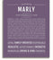 Marly Personalized Name Meaning Art Prints – Name Stories