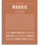 Marnie Personalized Name Meaning Art Prints – Name Stories