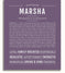 Marsha Personalized Name Meaning Art Prints – Name Stories