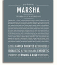 Marsha Personalized Name Meaning Art Prints – Name Stories