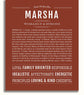 Marsha Personalized Name Meaning Art Prints – Name Stories
