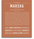 Marsha Personalized Name Meaning Art Prints – Name Stories
