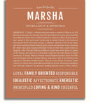 Marsha | Name Art Print – Name Stories