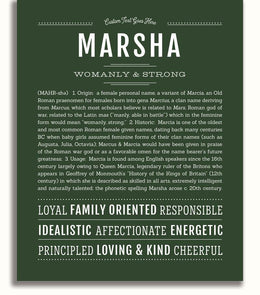 Marsha | Name Art Print – Name Stories