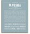 Marsha Personalized Name Meaning Art Prints – Name Stories