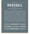 Marshall Personalized Name Meaning Art Prints – Name Stories