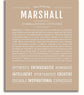 Marshall Personalized Name Meaning Art Prints – Name Stories