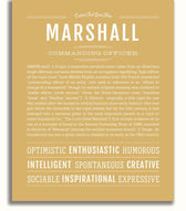 Marshall Personalized Name Meaning Art Prints – Name Stories