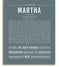 Martha Personalized Name Meaning Art Prints – Name Stories