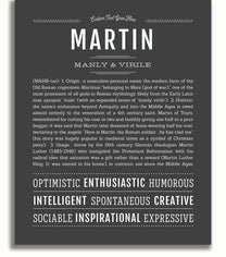 Martin | Name Art Print – Name Stories
