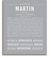 Martin Personalized Name Meaning Art Prints – Name Stories