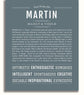 Martin Personalized Name Meaning Art Prints – Name Stories