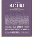 Martina Personalized Name Meaning Art Prints – Name Stories