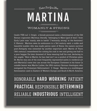 Martina | Name Art Print – Name Stories