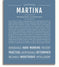 Martina Personalized Name Meaning Art Prints – Name Stories