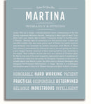 Martina Personalized Name Meaning Art Prints – Name Stories