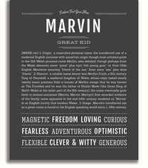Marvin | Name Art Print - Personalized Custom Gifts – Name Stories