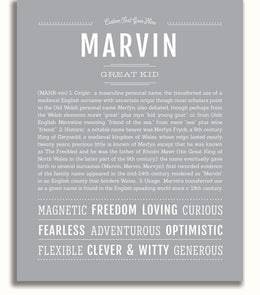 Marvin | Name Art Print – Name Stories