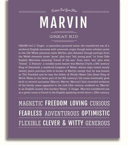 Marvin | Name Art Print – Name Stories