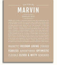 Marvin Personalized Name Meaning Art Prints – Name Stories