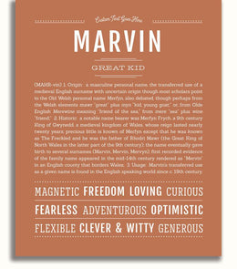 Marvin | Name Art Print – Name Stories
