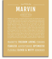 Marvin | Name Art Print - Personalized Custom Gifts – Name Stories