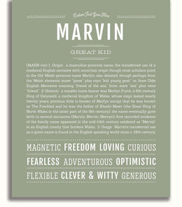 Marvin | Name Art Print – Name Stories