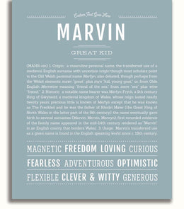 Marvin | Name Art Print - Personalized Custom Gifts – Name Stories