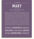 Mary Personalized Name Meaning Art Prints – Name Stories