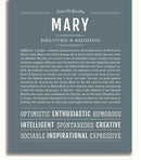 Mary Personalized Name Meaning Art Prints – Name Stories