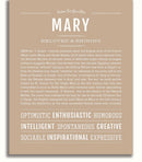 Mary Personalized Name Meaning Art Prints – Name Stories