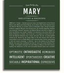 Mary Personalized Name Meaning Art Prints – Name Stories