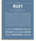 Mary Personalized Name Meaning Art Prints – Name Stories