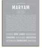 Maryam Personalized Name Meaning Art Prints – Name Stories