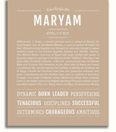 Maryam Personalized Name Meaning Art Prints – Name Stories
