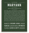 Maryann Personalized Name Meaning Art Prints – Name Stories