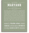 Maryann Personalized Name Meaning Art Prints – Name Stories