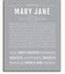 Mary Jane | Name Art Print – Name Stories
