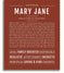 Maryjane Personalized Name Meaning Art Prints – Name Stories