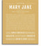 Mary Jane | Name Art Print – Name Stories