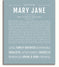 Mary Jane | Name Art Print – Name Stories