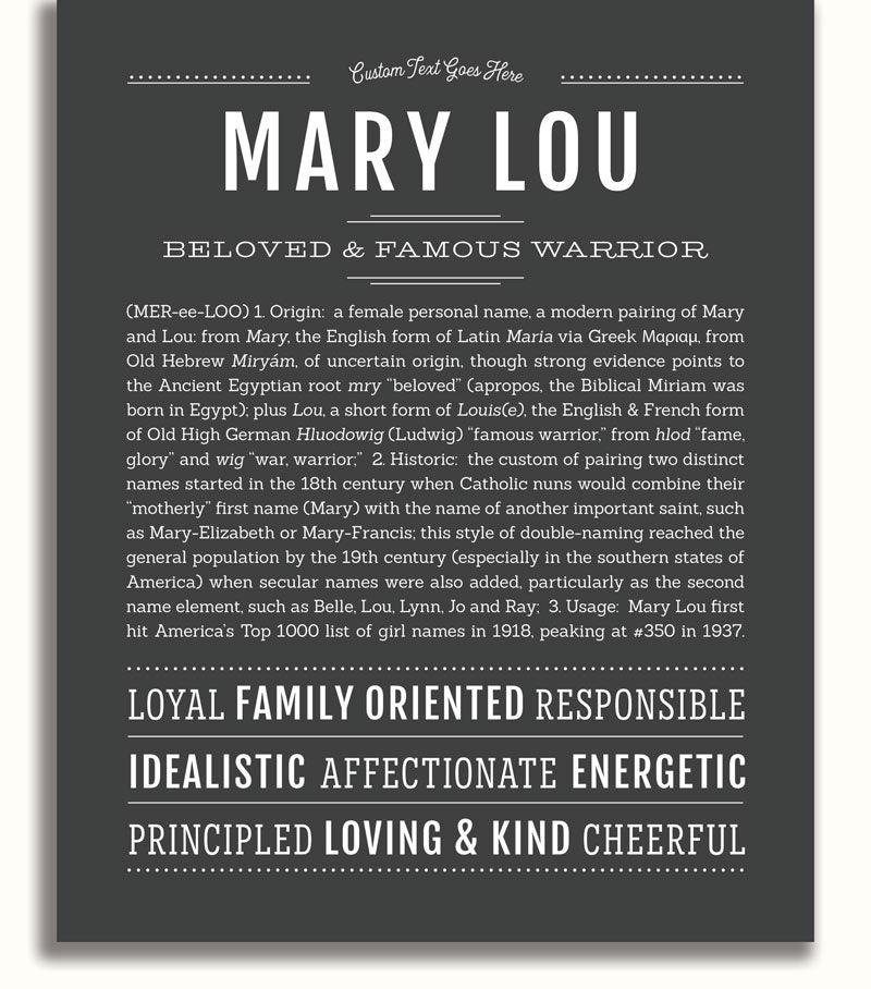 Mary Lou | Name Art Print – Name Stories