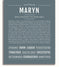 Maryn Personalized Name Meaning Art Prints – Name Stories