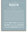 Maryn Personalized Name Meaning Art Prints – Name Stories